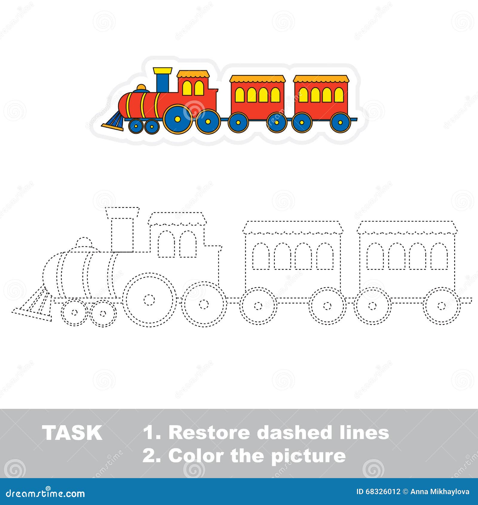 Train To Be Traced. Vector Trace Game. Stock Vector - Illustration of ...