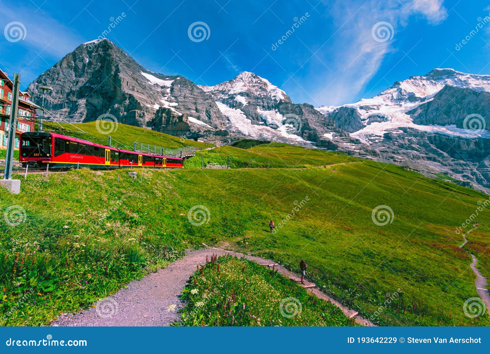 Train To Jungfraujoch With Eiger, Monch And Jungfrau In The Background ... Train To Jungfraujoch With Eiger, Monch And Jungfrau In The Background ...