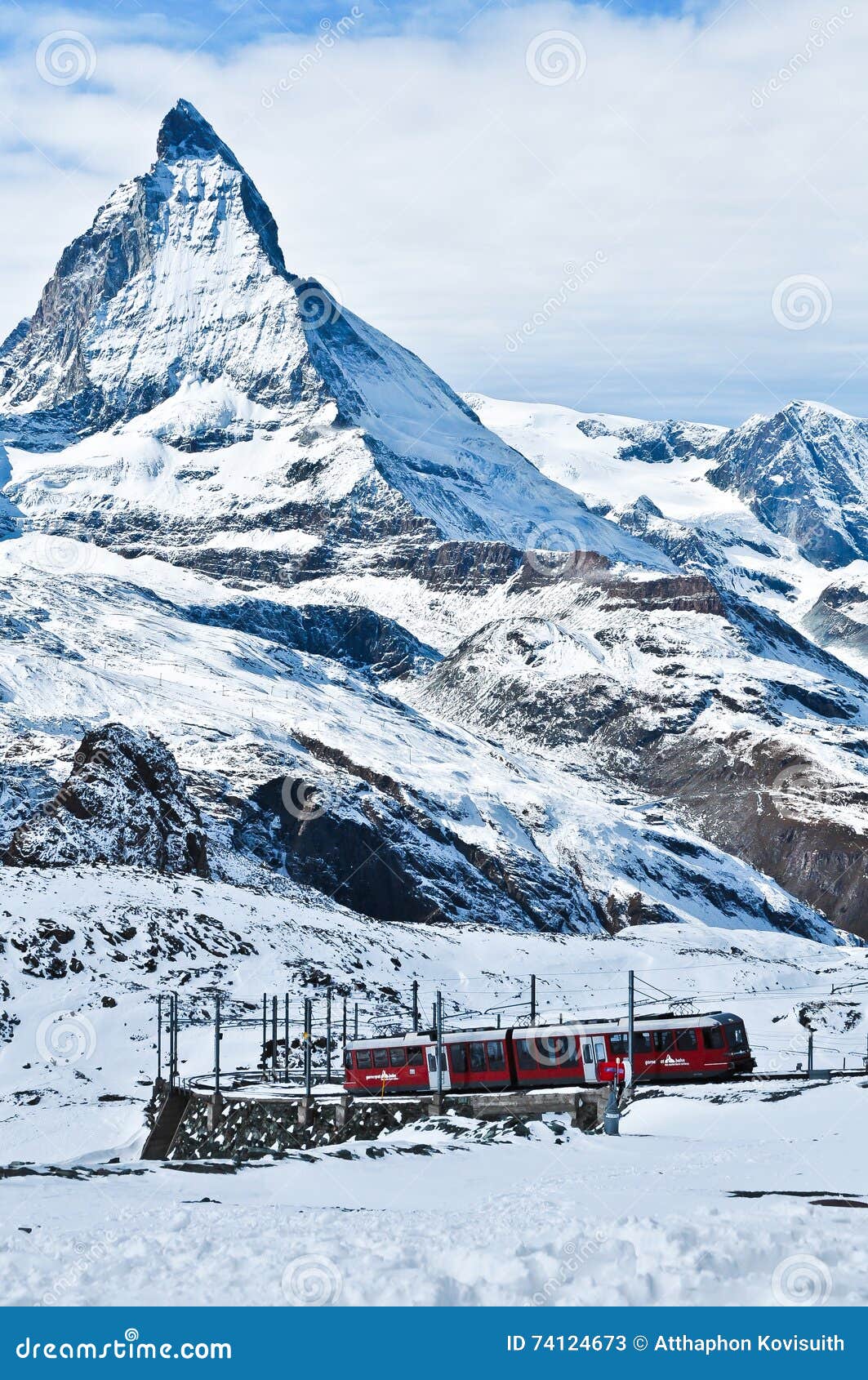 Train to matterhorn editorial stock photo. Image of background - 74124673