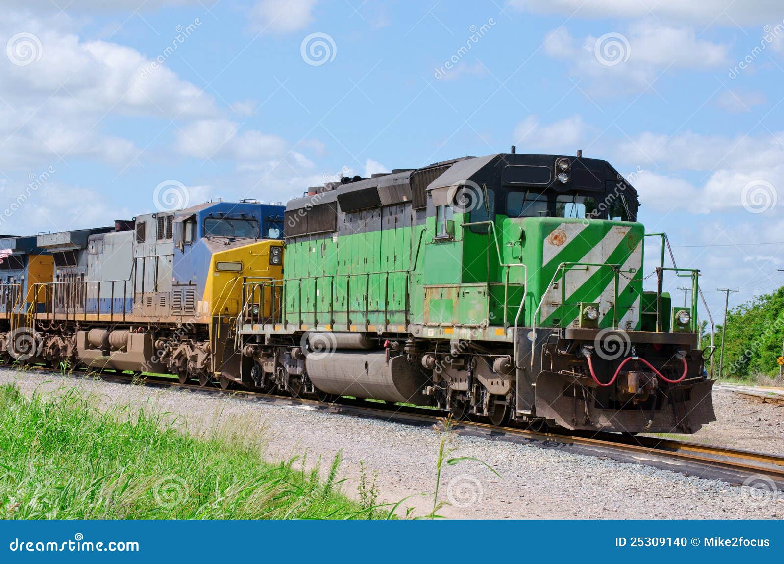 Train towing another train stock photo. Image of modern - 25309140