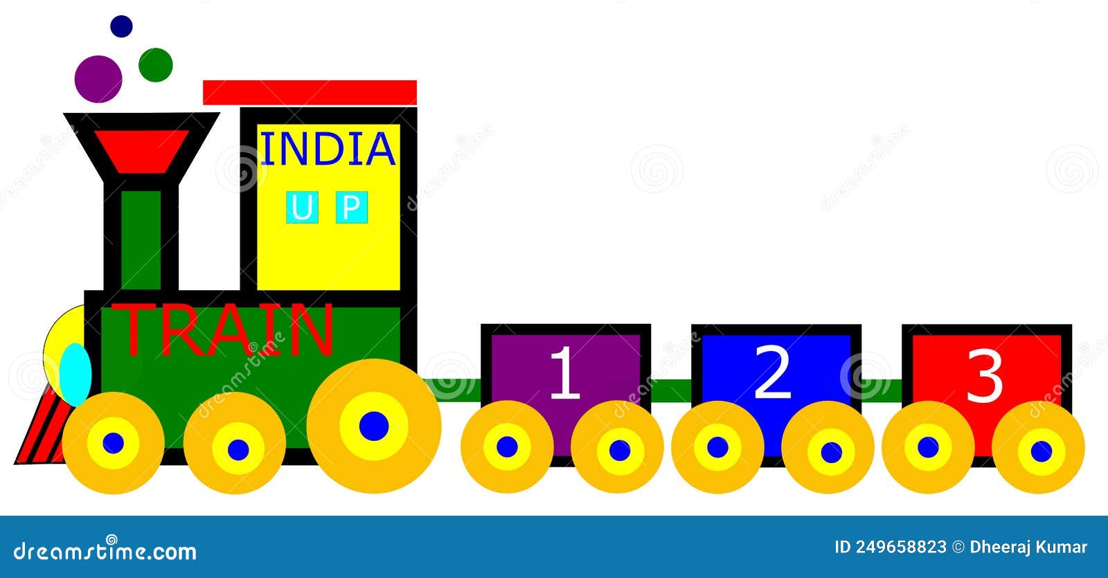 The Train in the Toy Art Print Cartoon Desing Book Print Stock ...