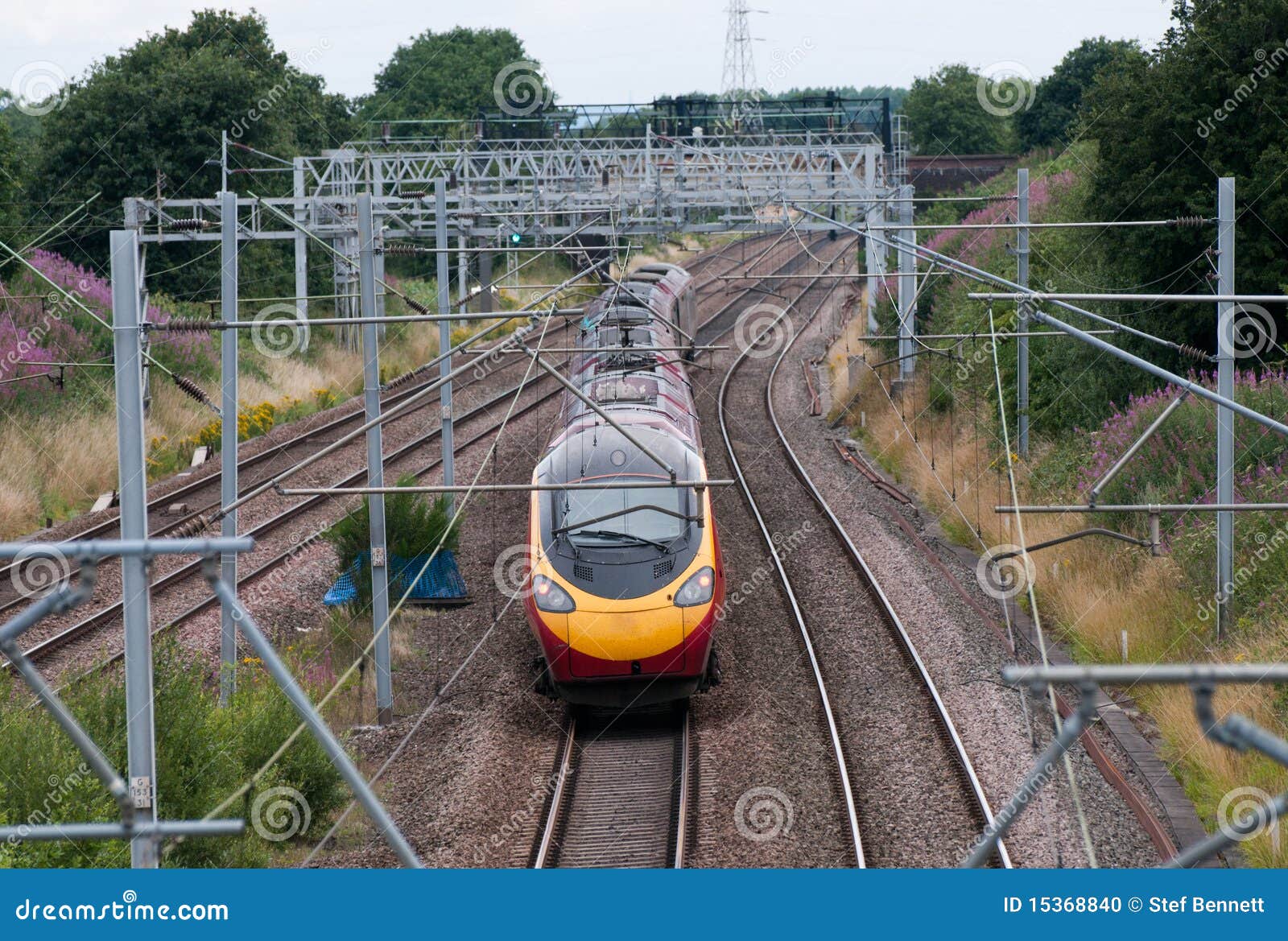 Train on a track stock photo. Image of railway, speed - 15368840