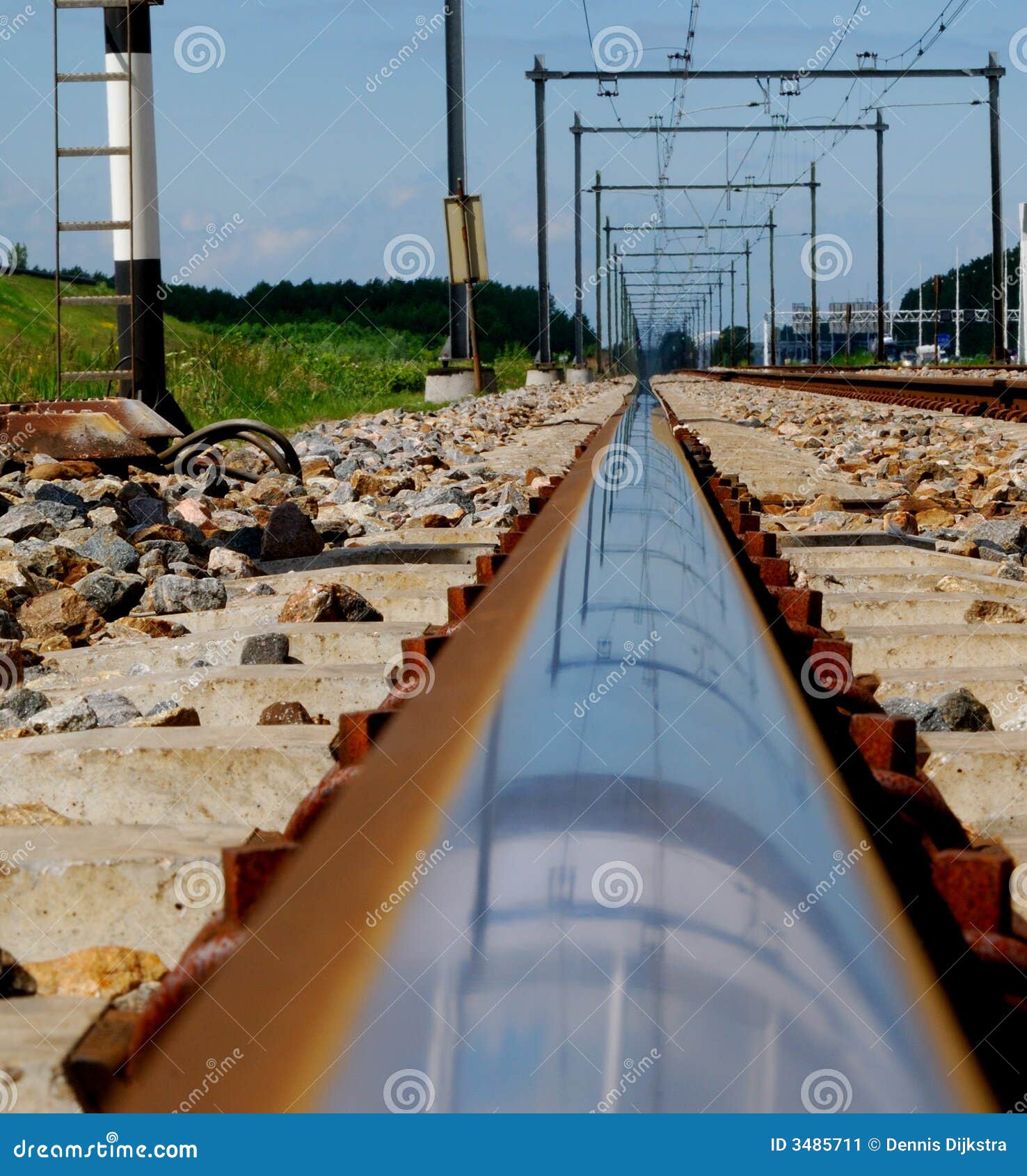 Train track stock image. Image of endless, electric, stairs - 3485711