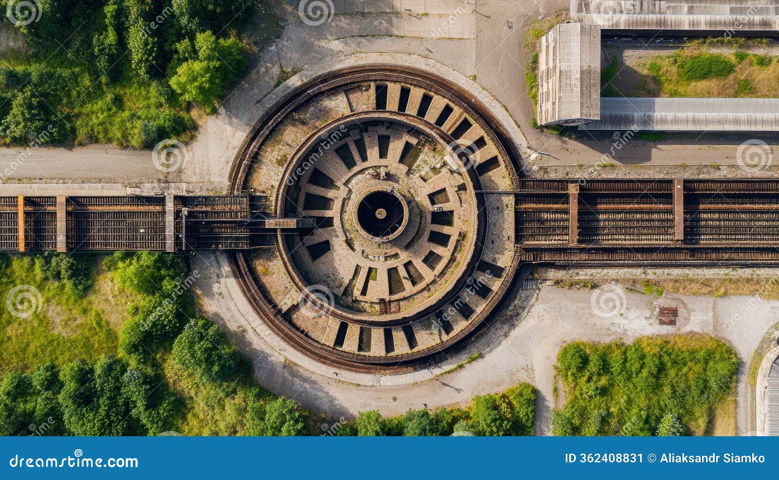 A Train Track with a Clock on it Stock Illustration - Illustration of ...