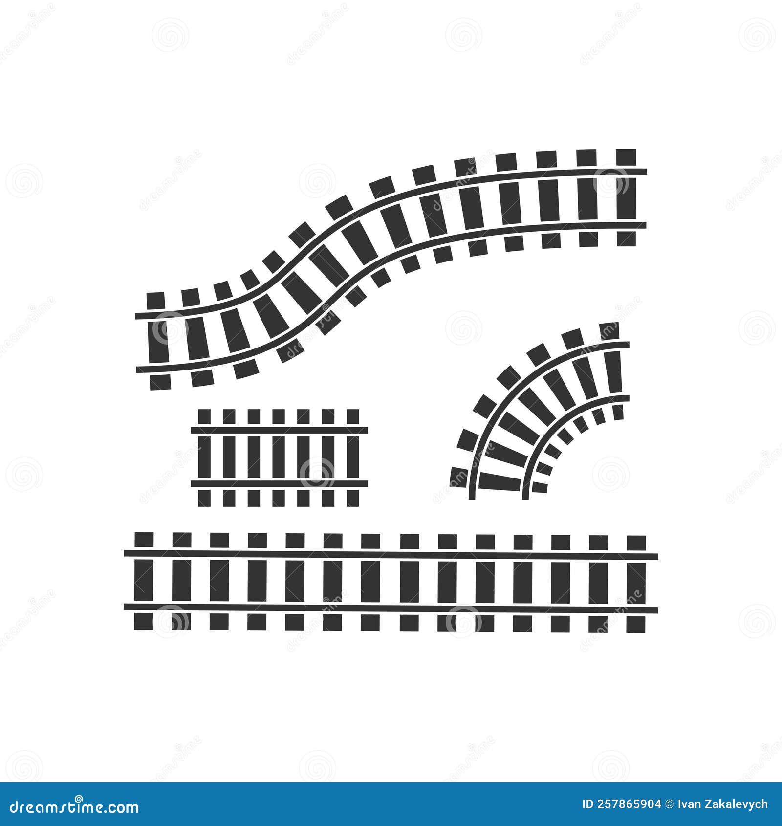 Train Track Icon. Rail Road Symbol. Sign Railway Element Vector Stock ...