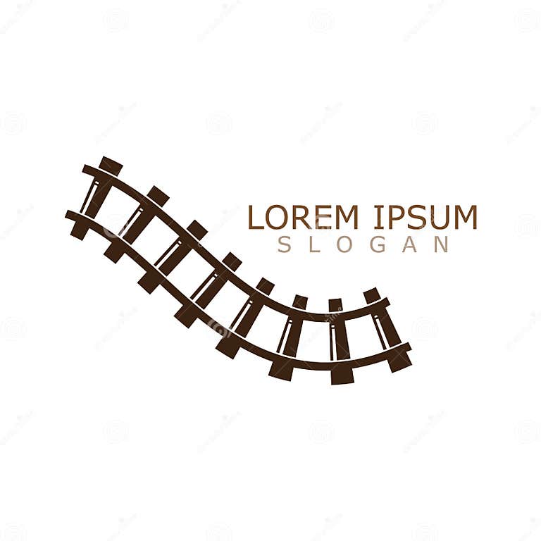 Train Track Logo Image Railroad Design Template Icon Vector Stock ...
