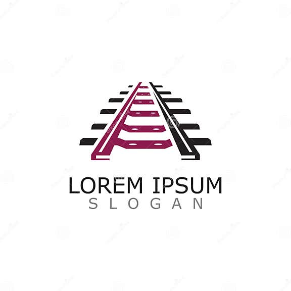 Train Track Logo Image Railroad Design Template Icon Vector Stock ...