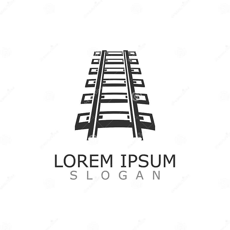 Train Track Logo Image Railroad Design Template Icon Vector Stock ...