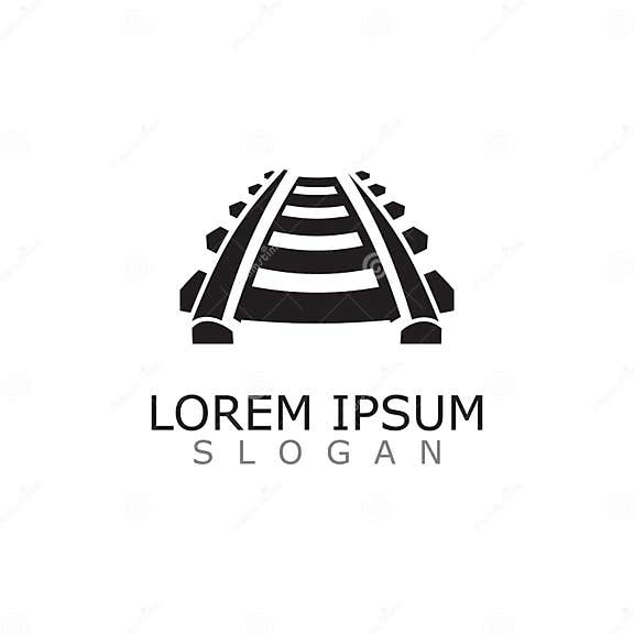 Train Track Logo Image Railroad Design Template Icon Vector Stock ...