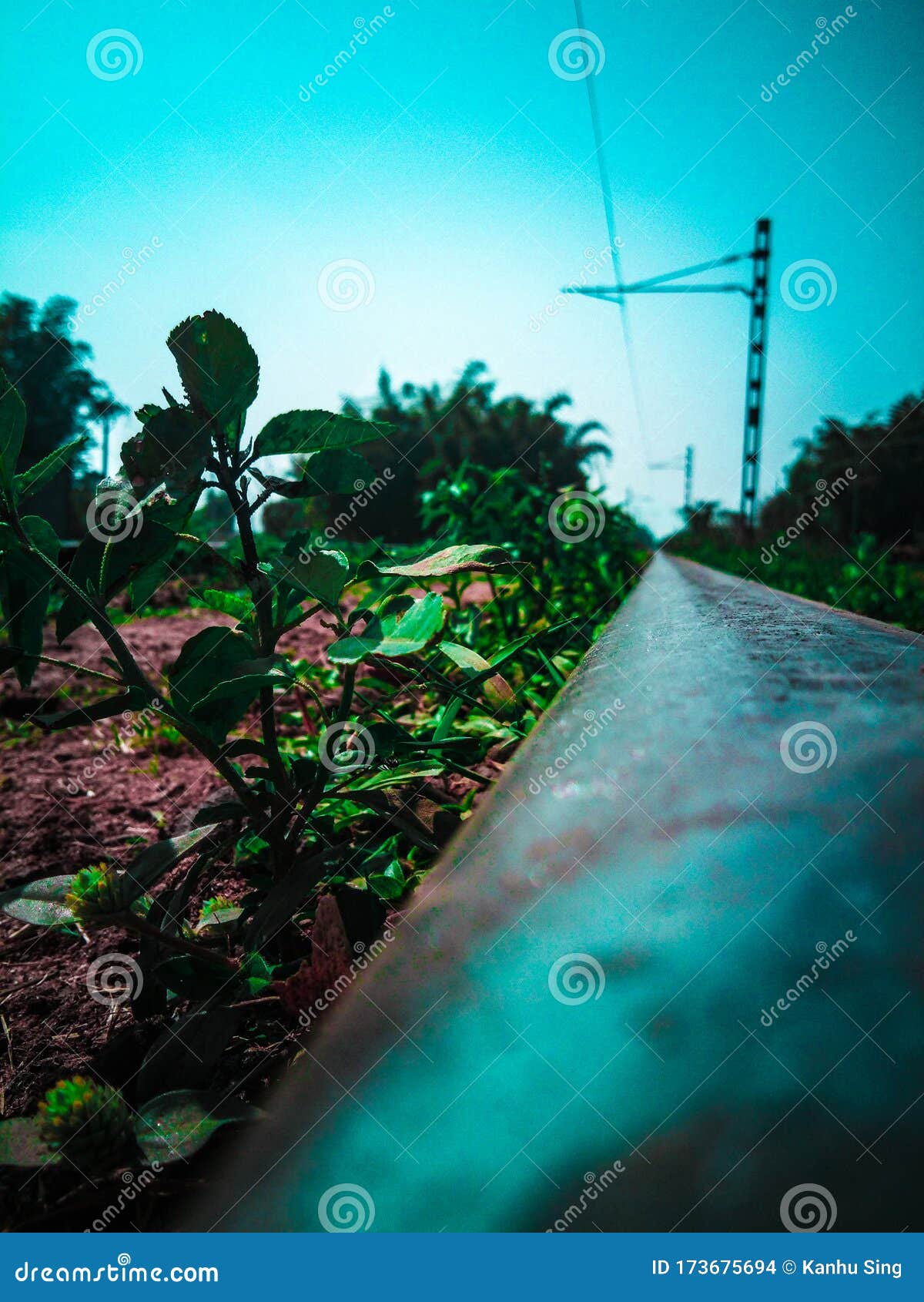 Train Track Long Shoot Look View so Stock Photo - Image of look, train ...