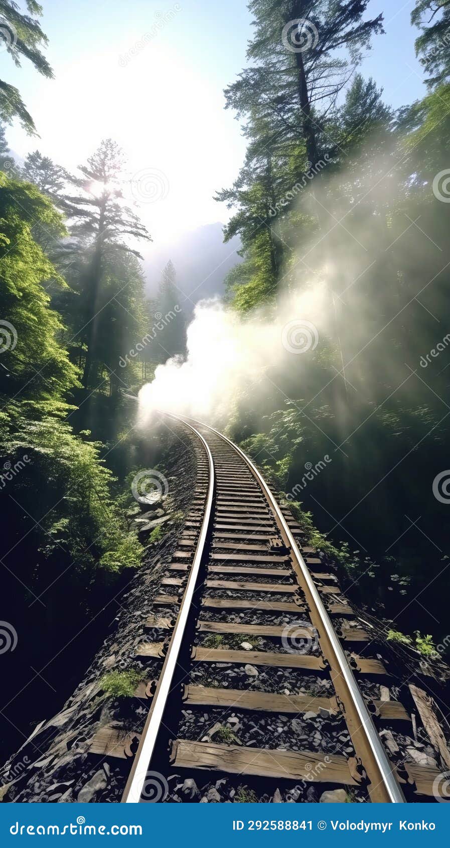 A Train Track in the Middle of a Forest Stock Image - Image of forest ...