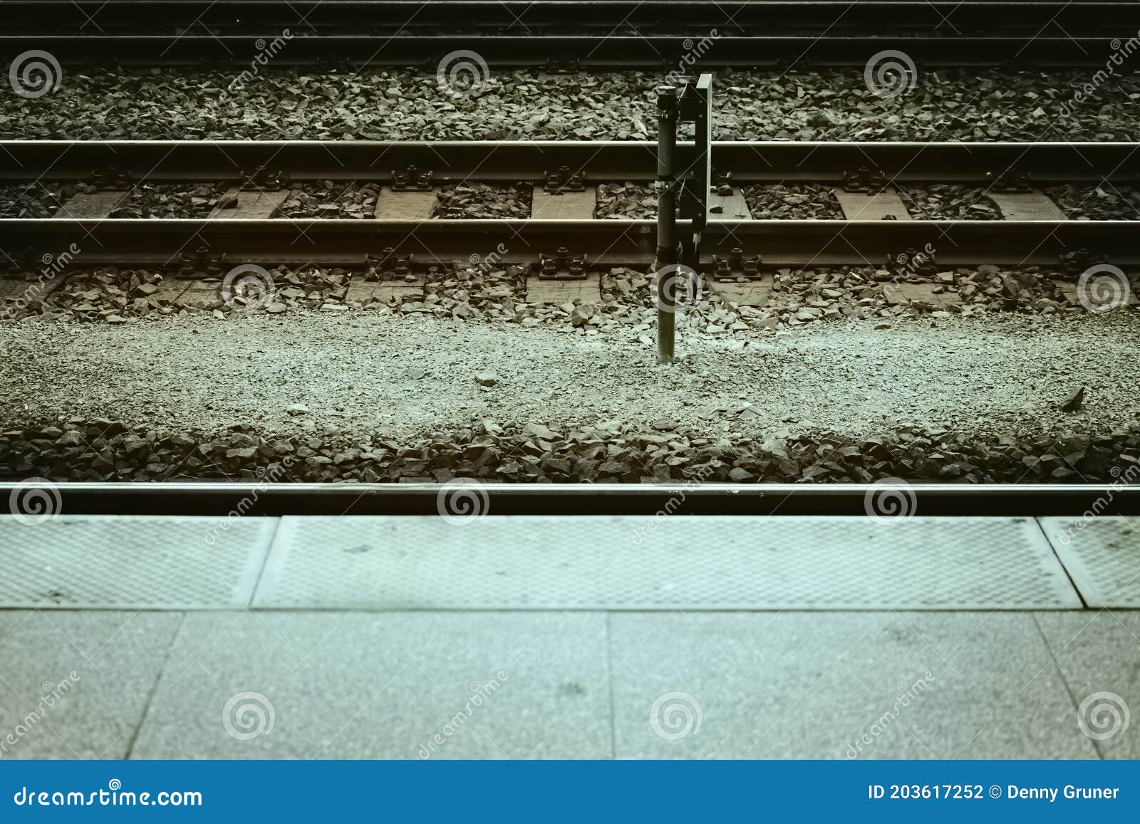 A Train Track on a Platform Stock Photo - Image of transit, delivery ...