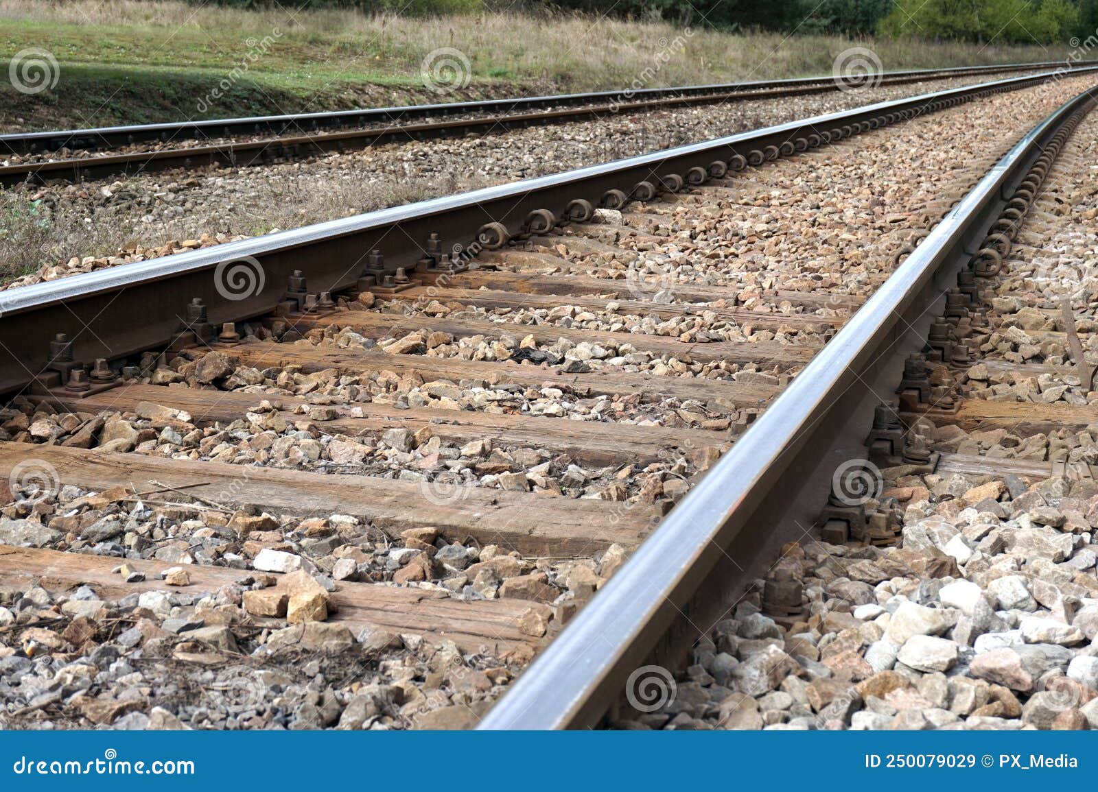 Train Track/ Railroad - Perspective Stock Image - Image of metal ...