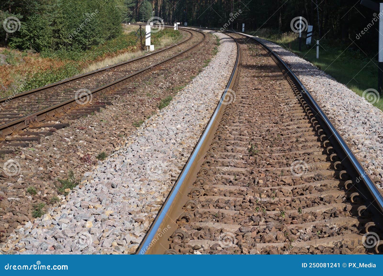 Train Track/ Railroad - Perspective Stock Image - Image of left ...