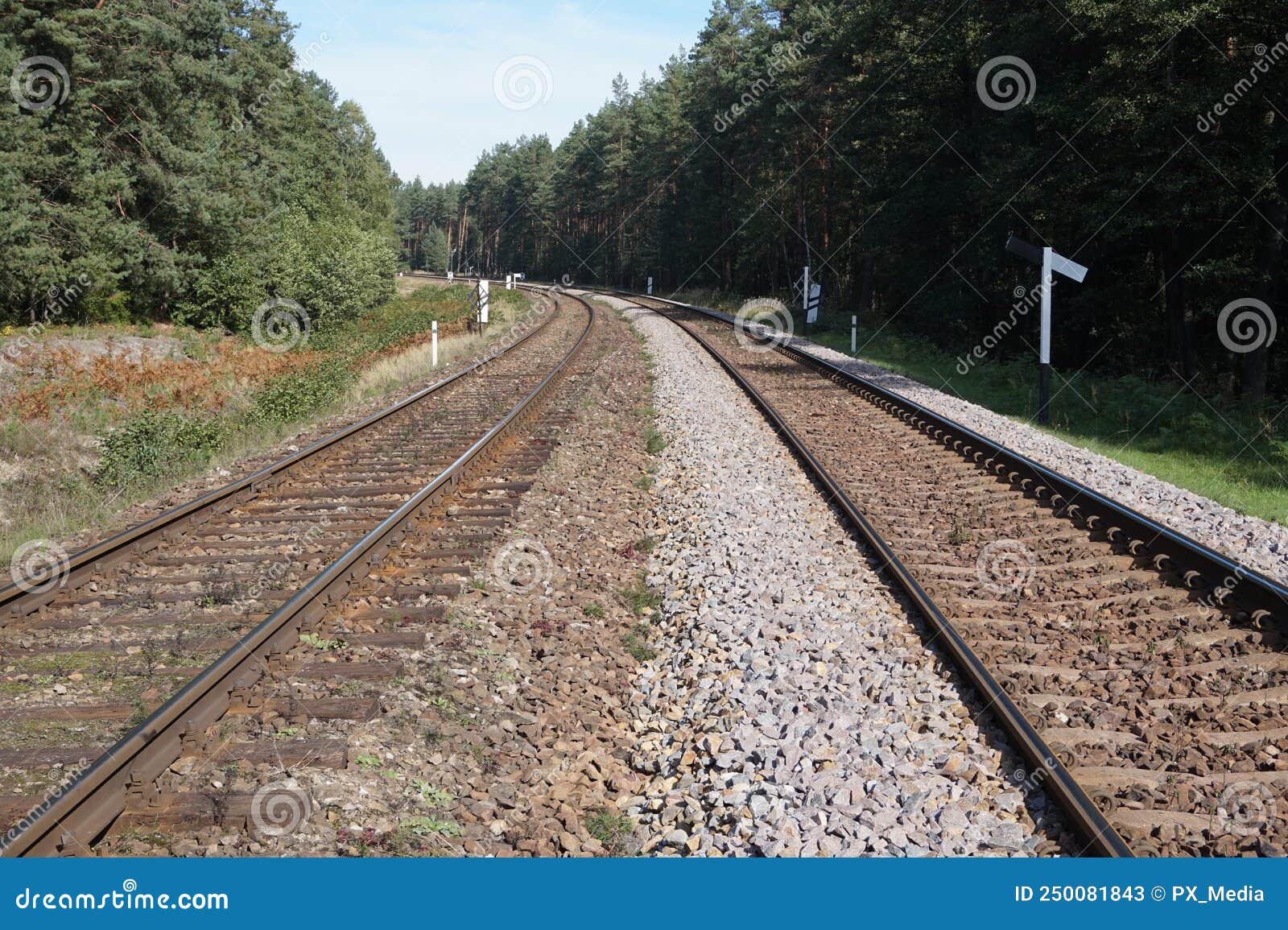 Train Track/ Railroad - Perspective Stock Image - Image of steel, empty ...