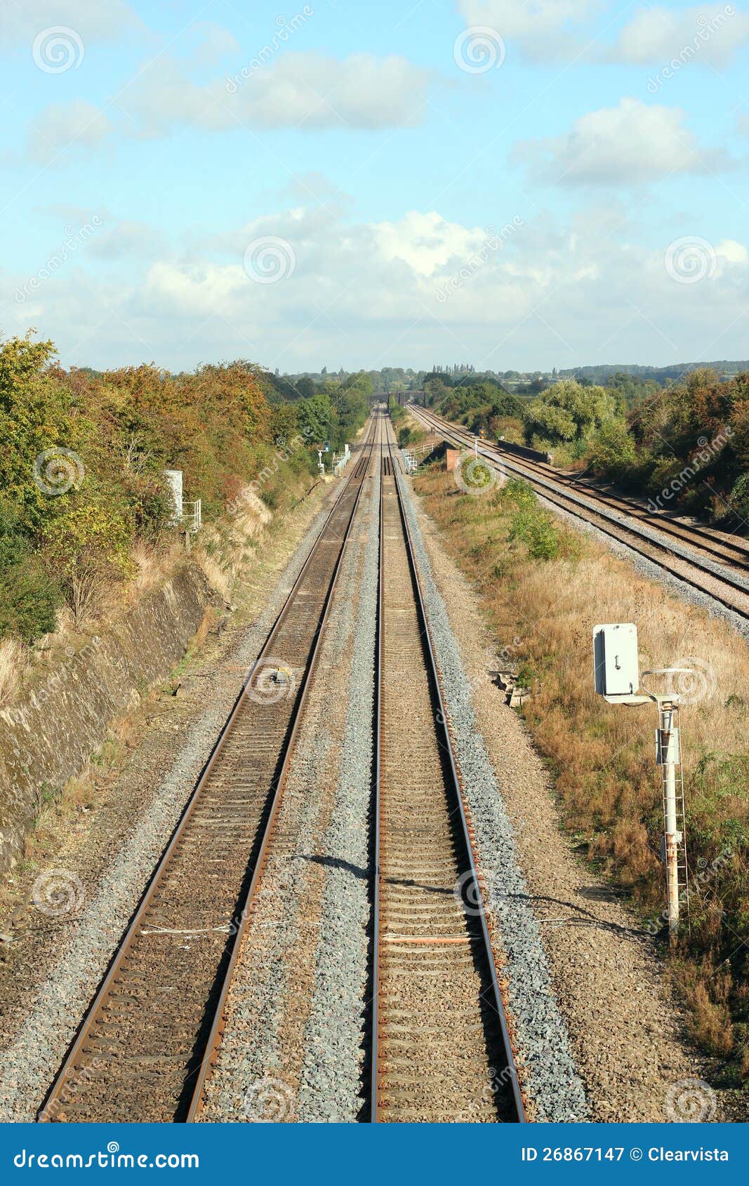 Train tracks. stock image. Image of countryside, lines - 26867147