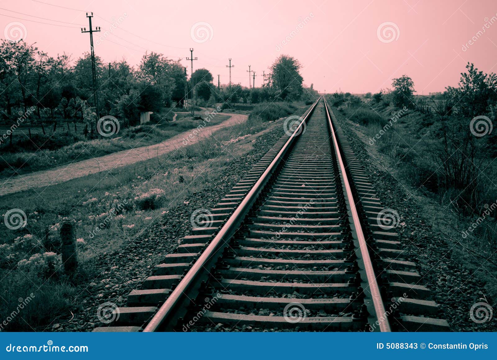 Train tracks abstract stock image. Image of distance, travel - 5088343