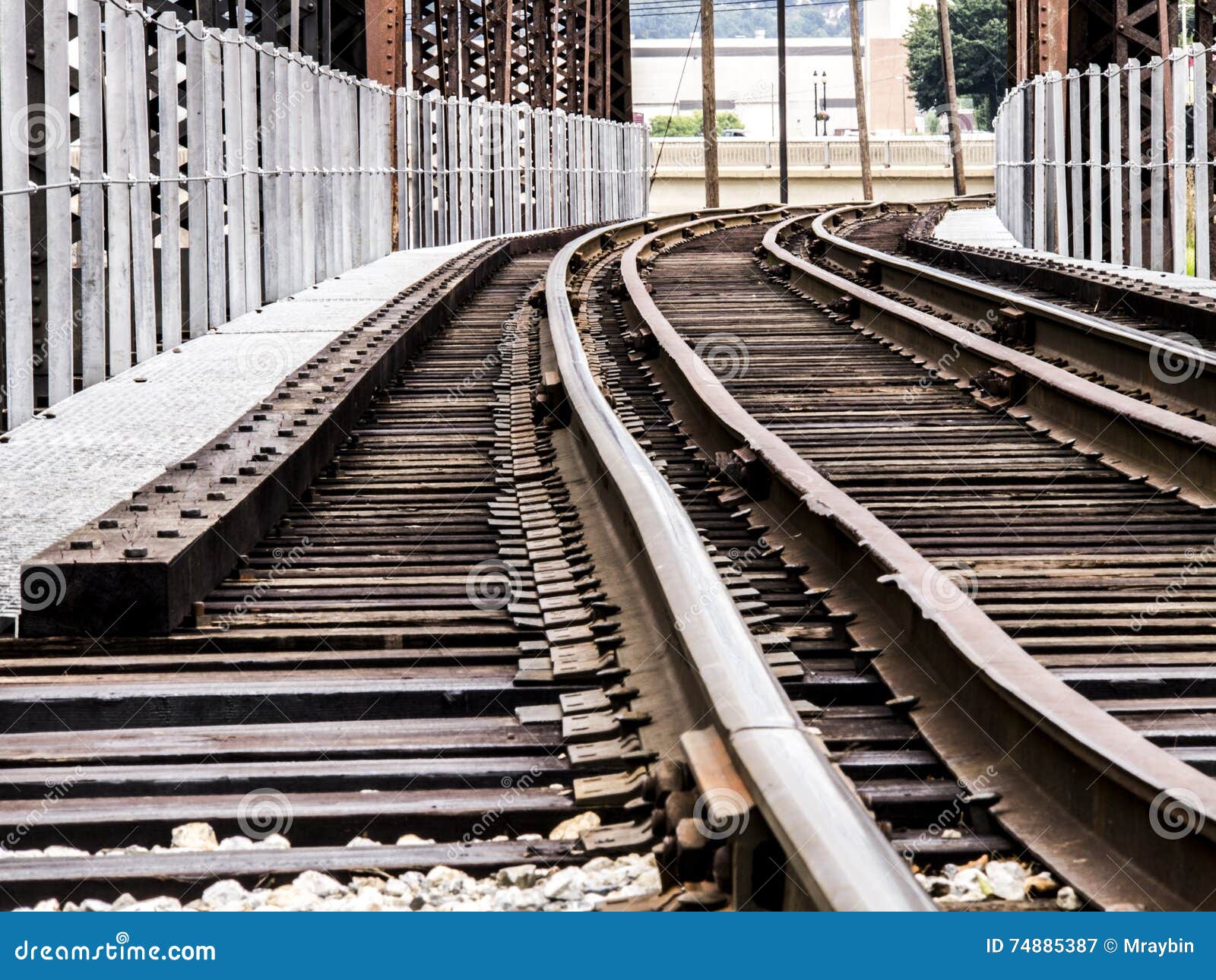 Train Tracks Across a Bridge Stock Image - Image of deserted ...