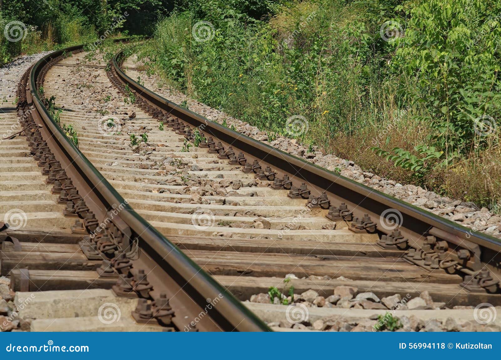 Train tracks stock photo. Image of metal, path, curved - 56994118