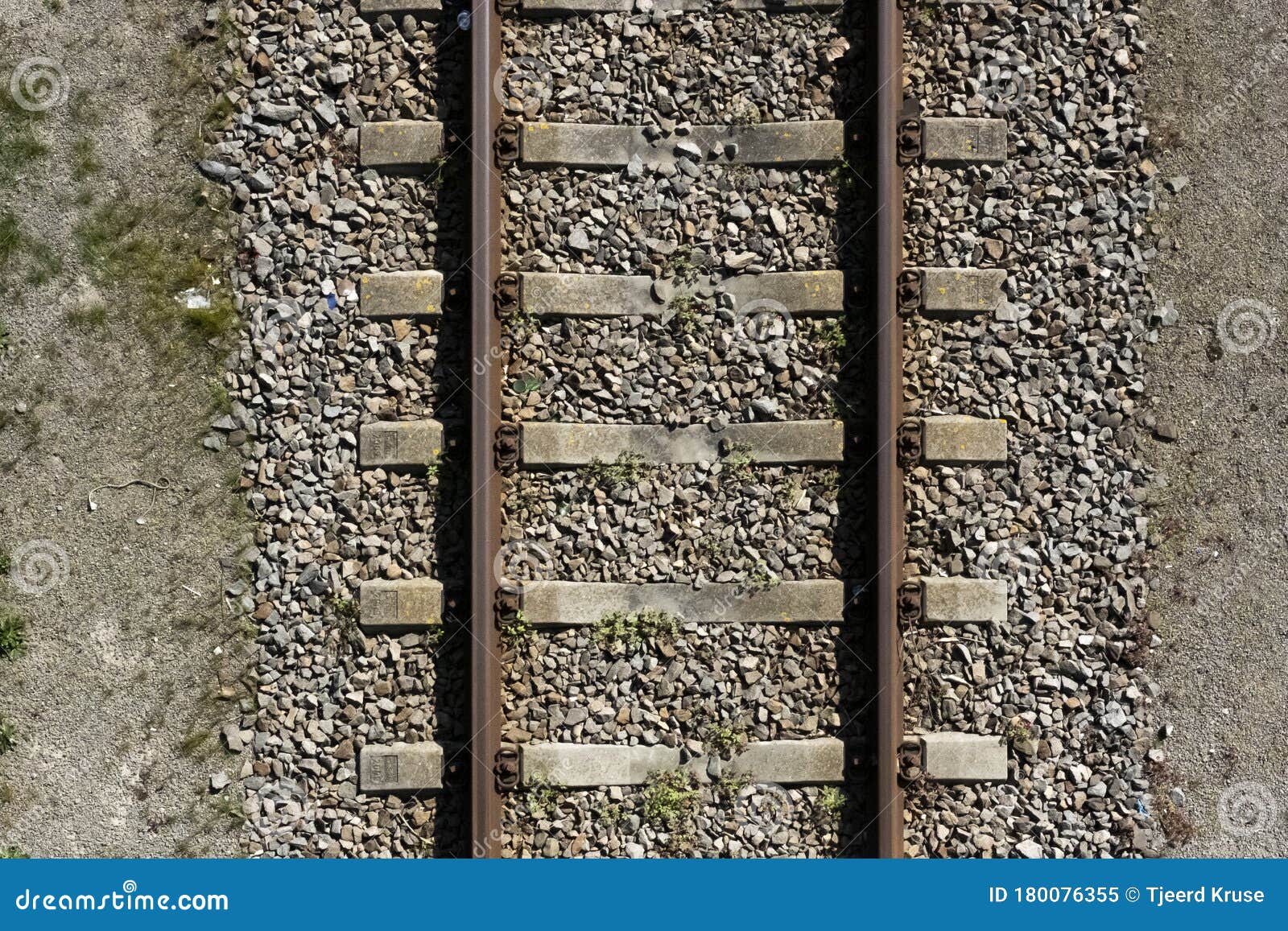 Train Track Detail from Above. Close Up Stock Image - Image of ...