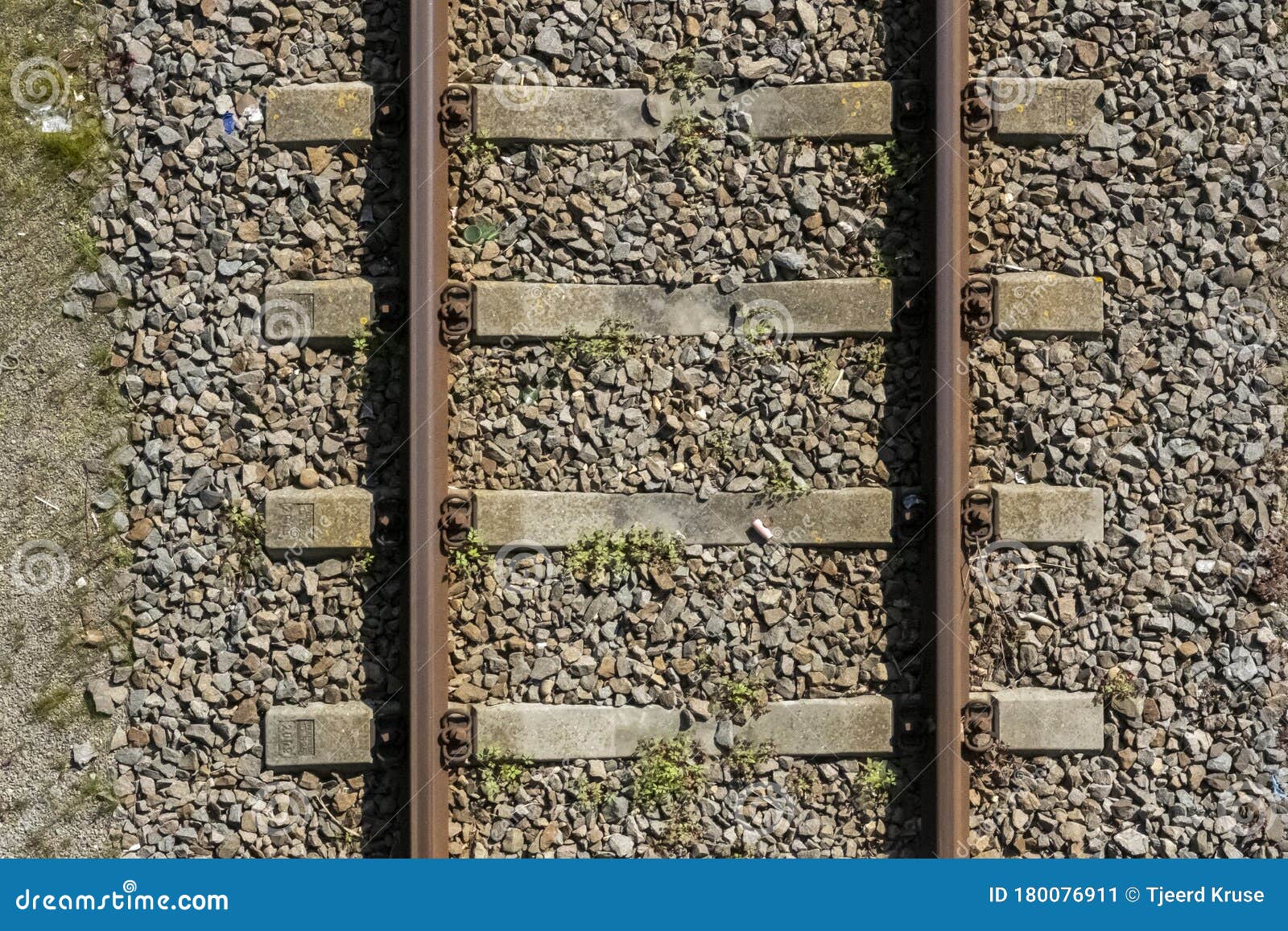 Train Tracks Detail from Above. Close Up Stock Image - Image of ...