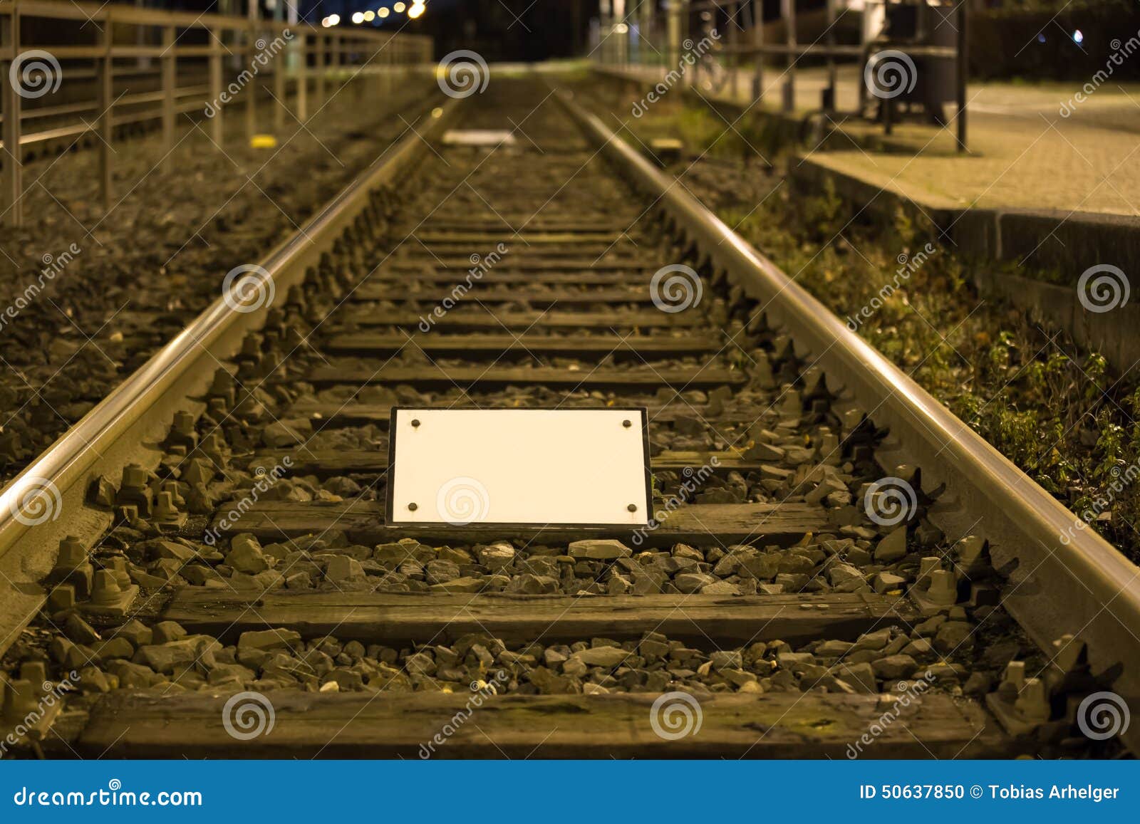 Train tracks empty sign stock photo. Image of horizon - 50637850
