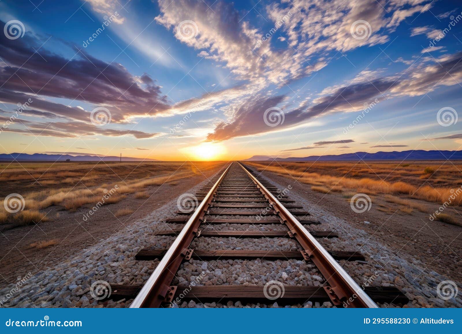 Train Tracks Leading into the Horizon Stock Illustration - Illustration ...