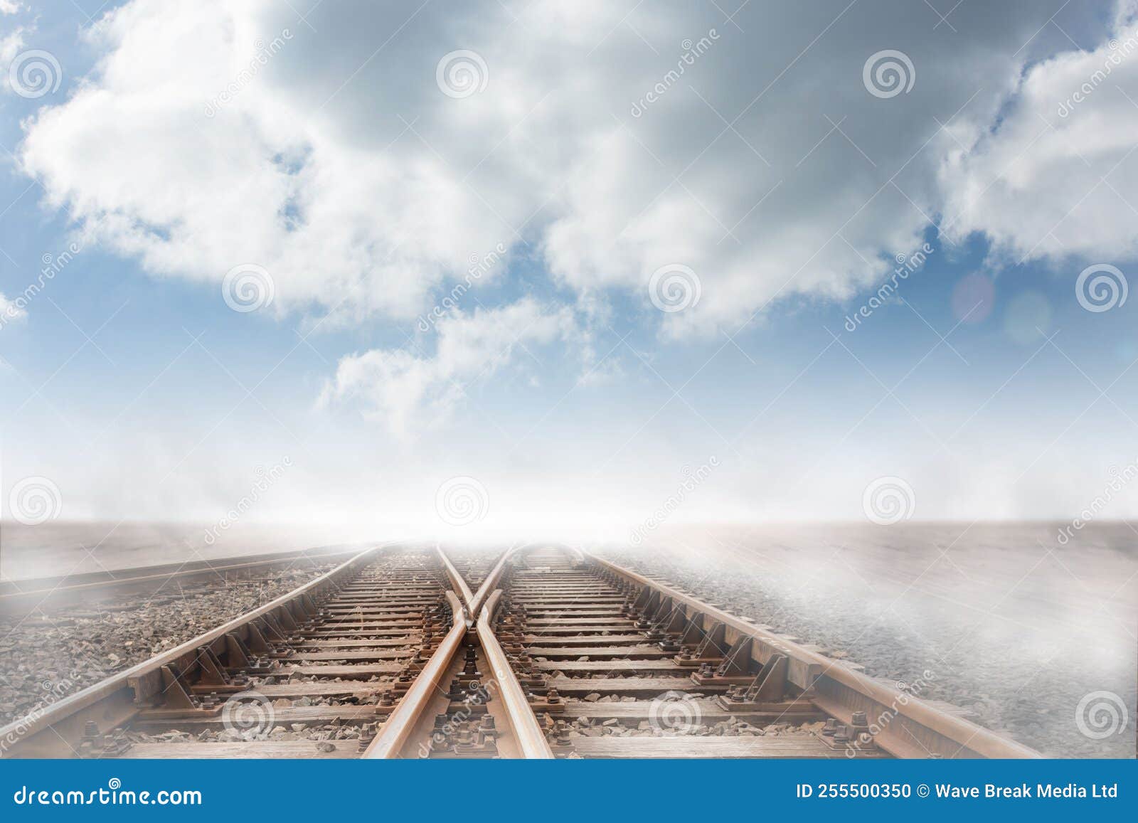 Train Tracks Leading Over the Horizon Stock Illustration - Illustration ...