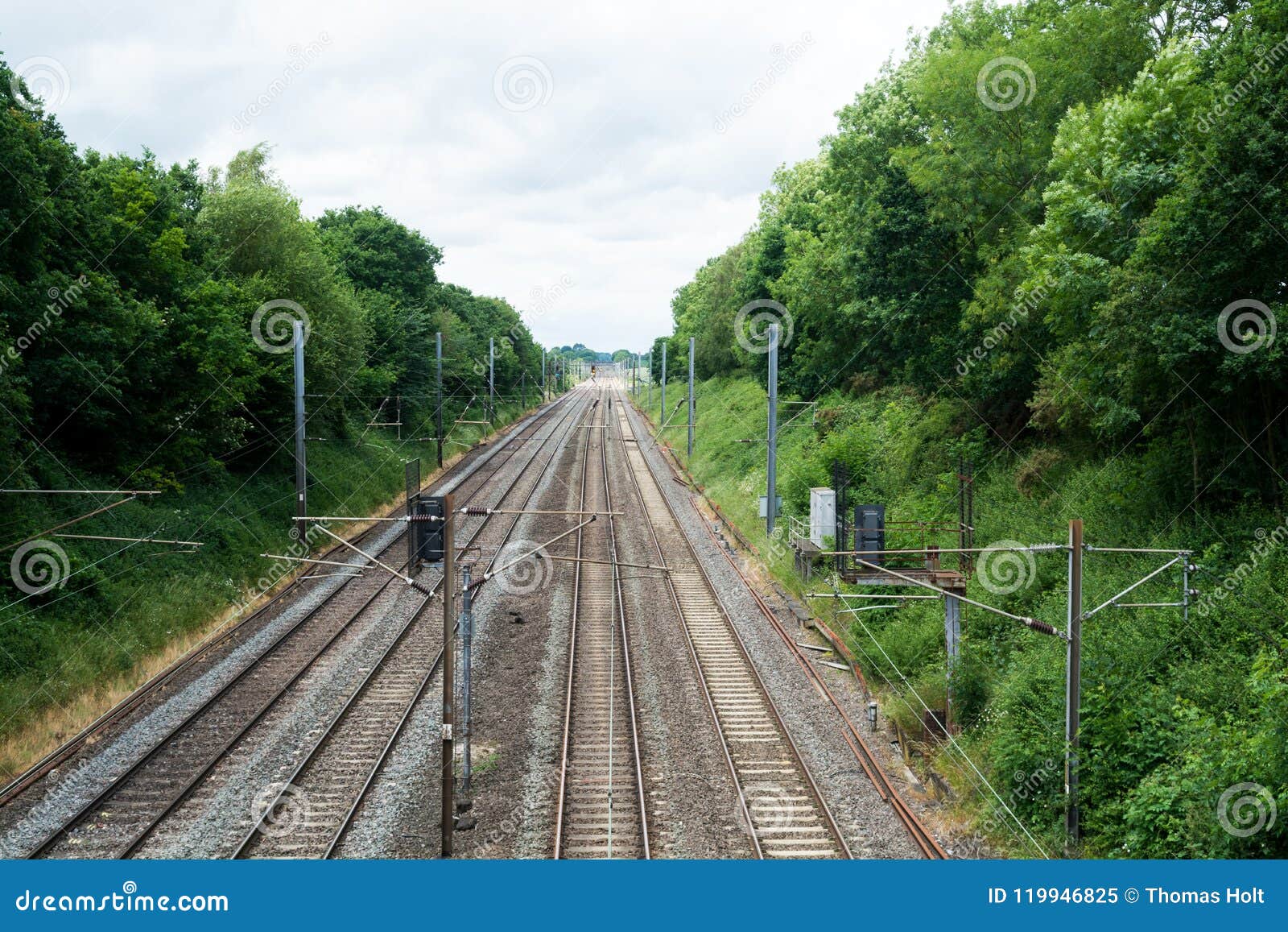 Train Tracks, Long Straight Rail Tracks with No Train Stock Image ...