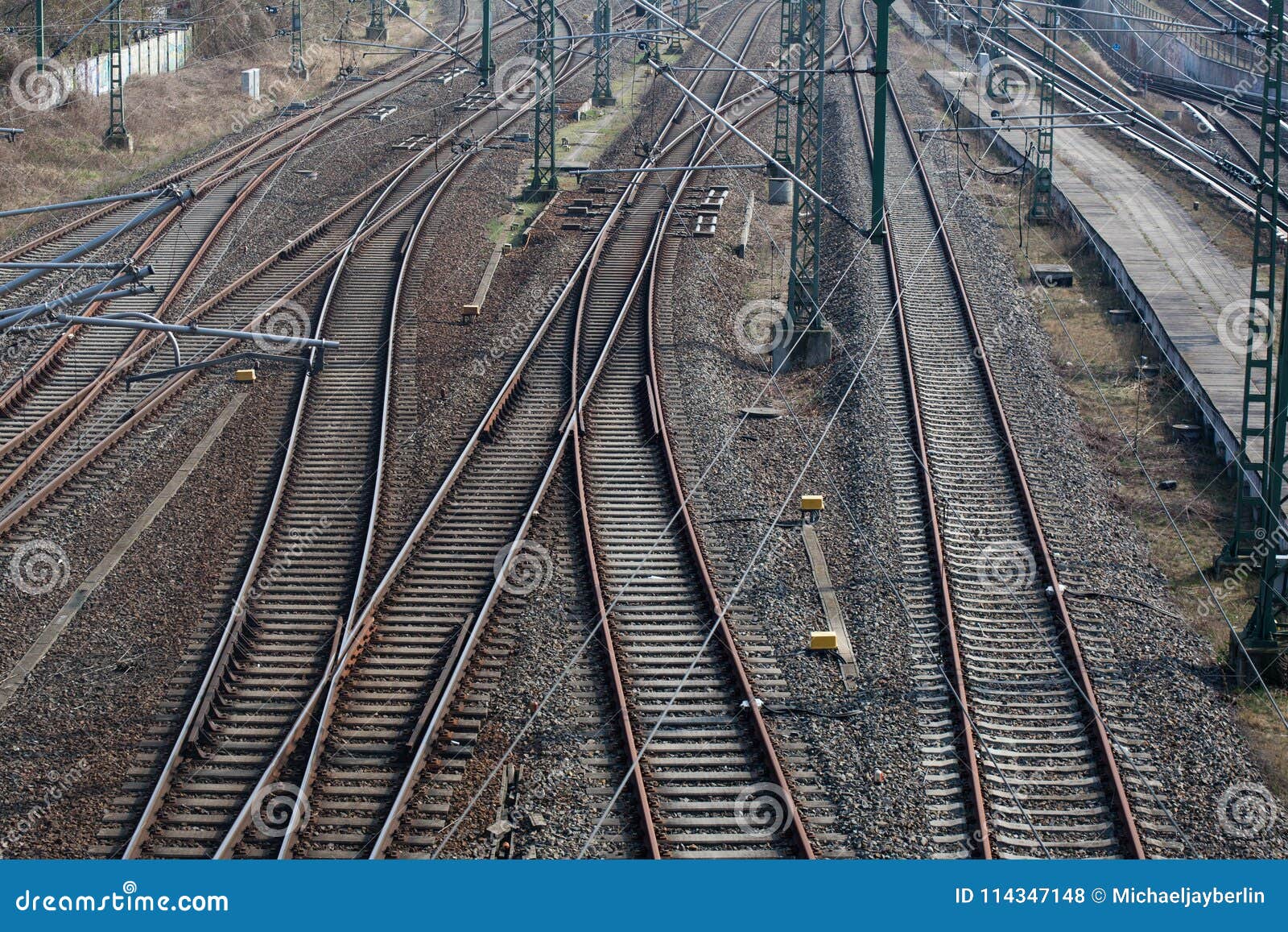 Train Tracks with Many Switch Points Stock Photo - Image of path ...