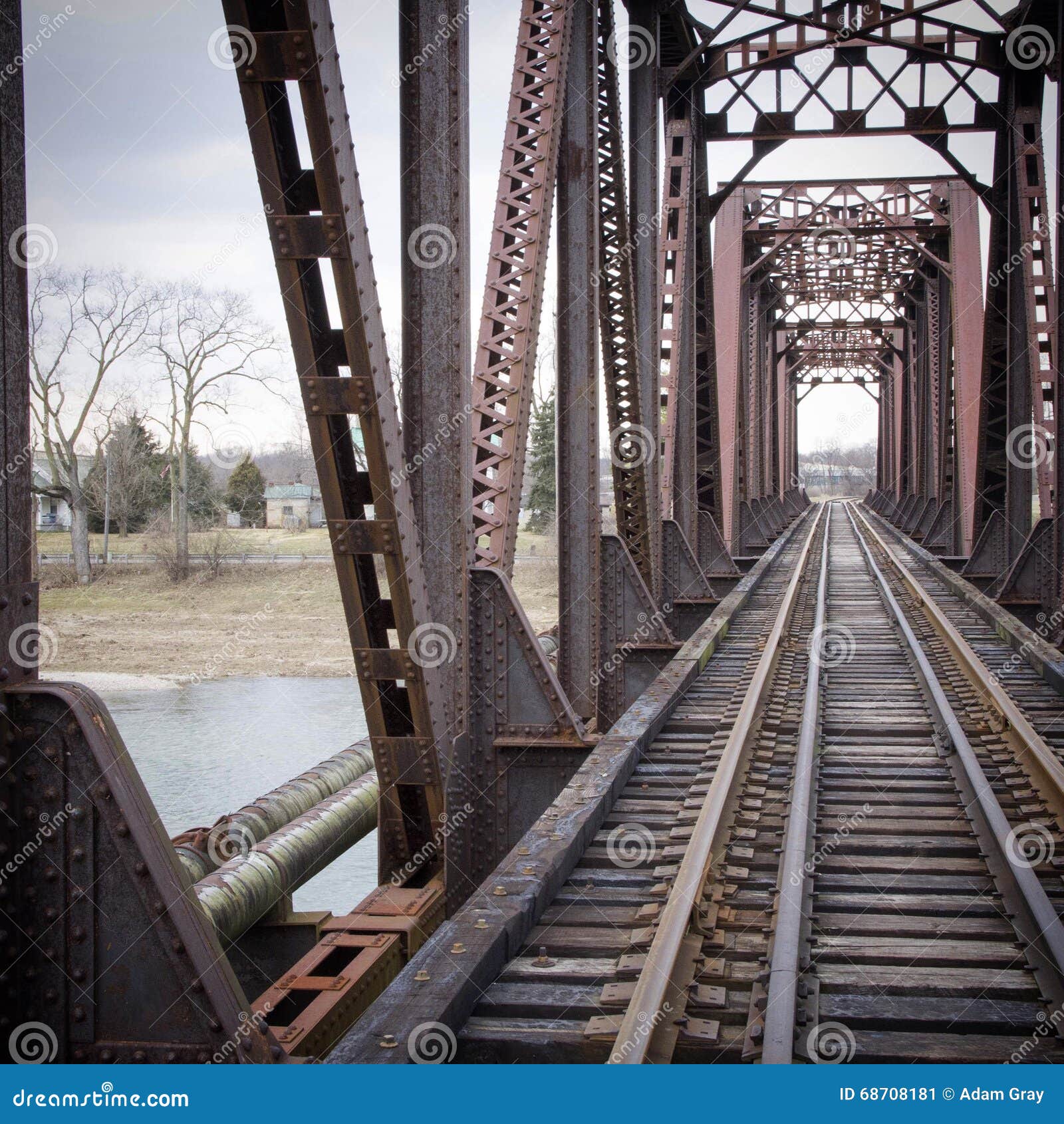 Train tracks stock image. Image of river, train, nature - 68708181