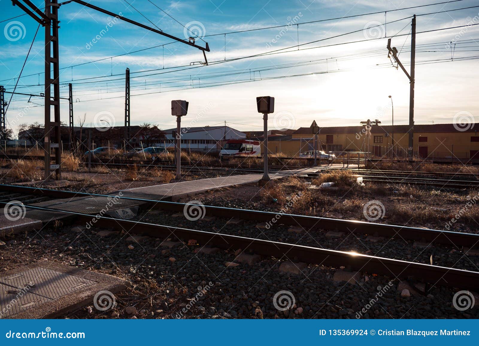 Train Tracks Near a Station Stock Photo - Image of long, station: 135369924