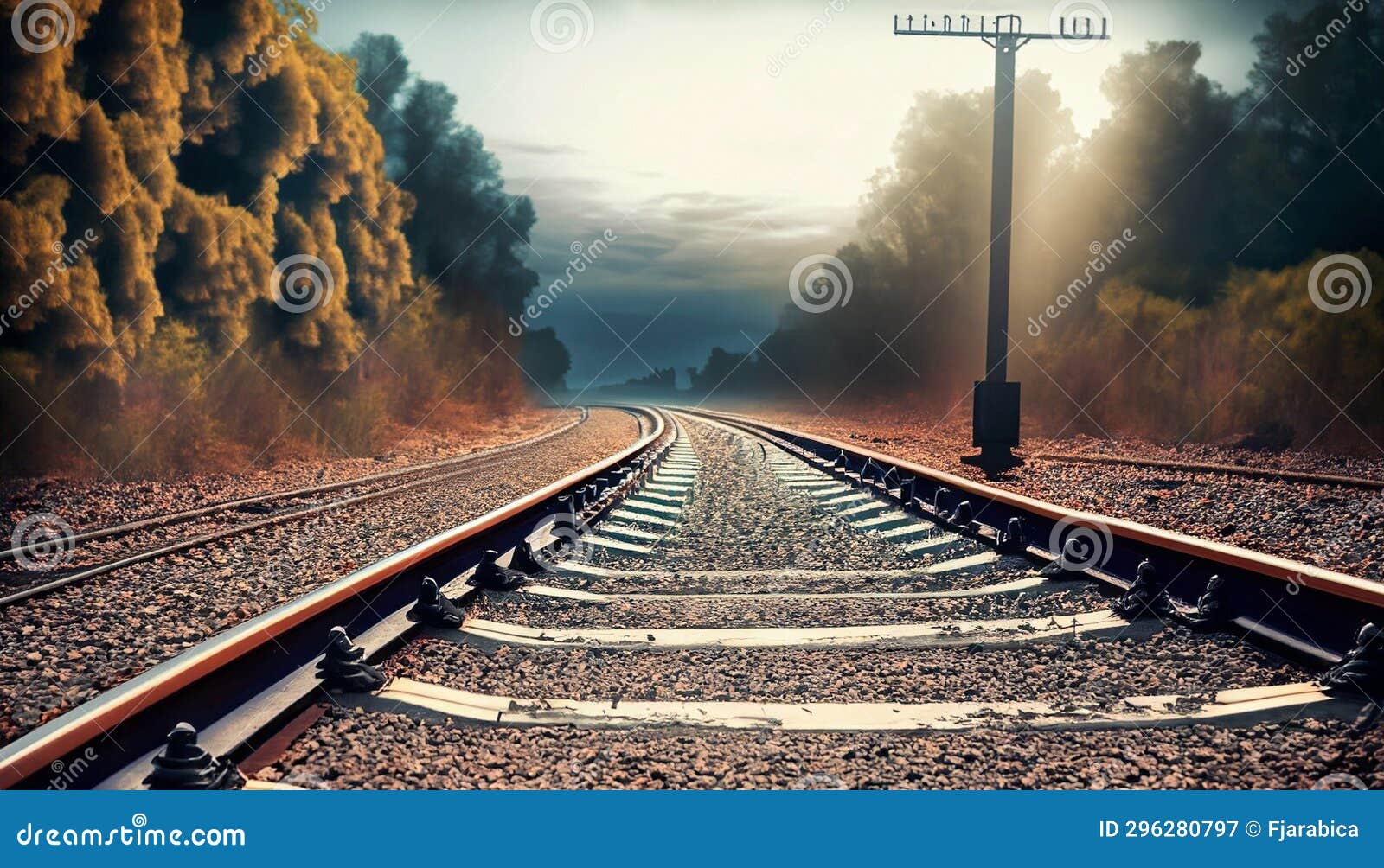 Train Tracks Pass through the Landscape Suitable Stock Illustration ...