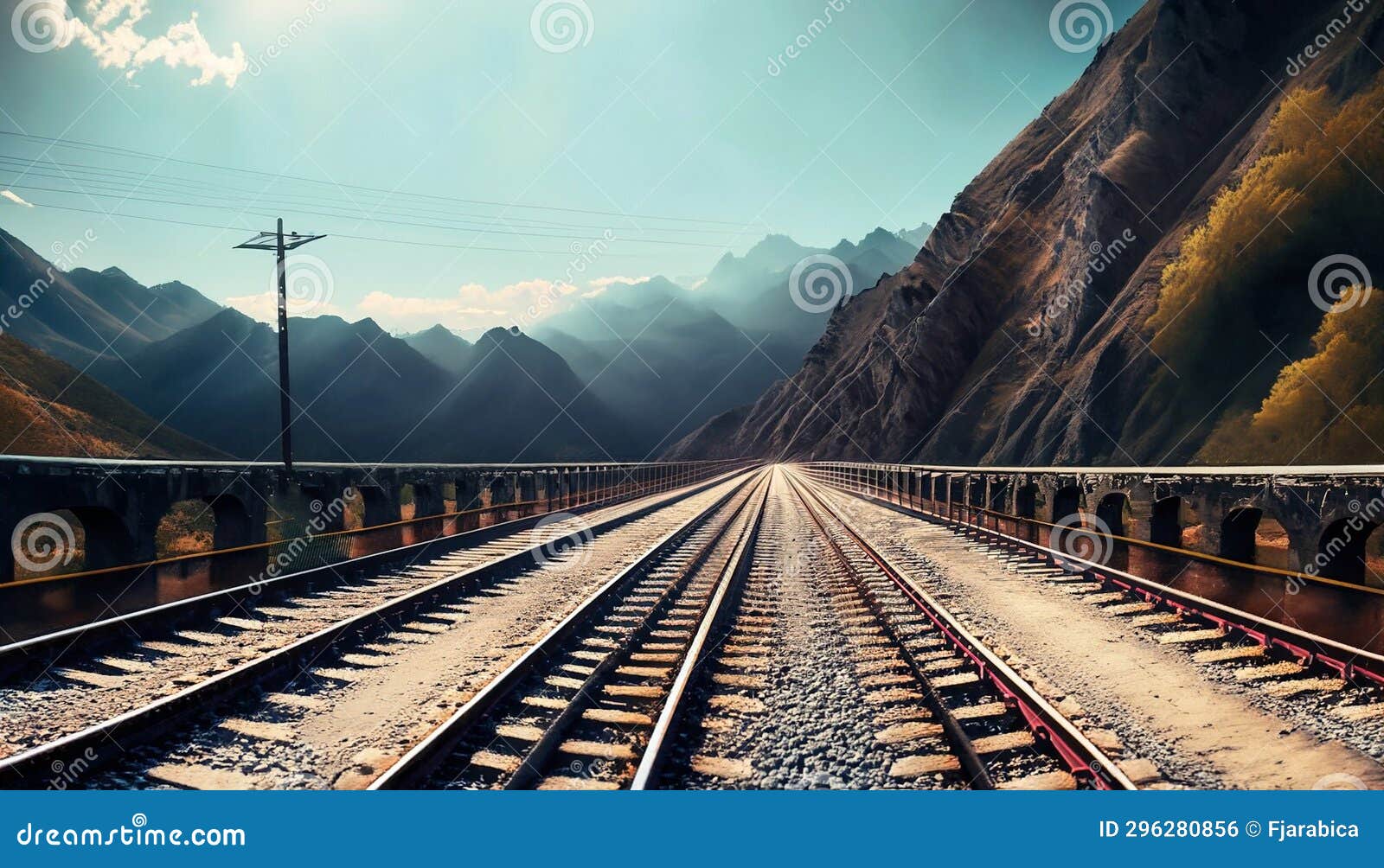 Train Tracks Pass through the Landscape Suitable Stock Illustration ...