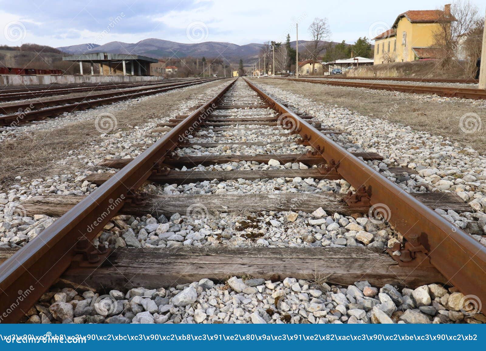 Train Tracks, Rail-train Infrastructure. Railway Close Up. Stock Image ...