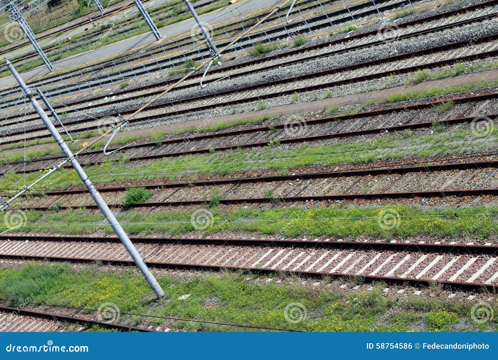 Train Tracks of a Railway Interchange Near the Town Stock Photo - Image ...