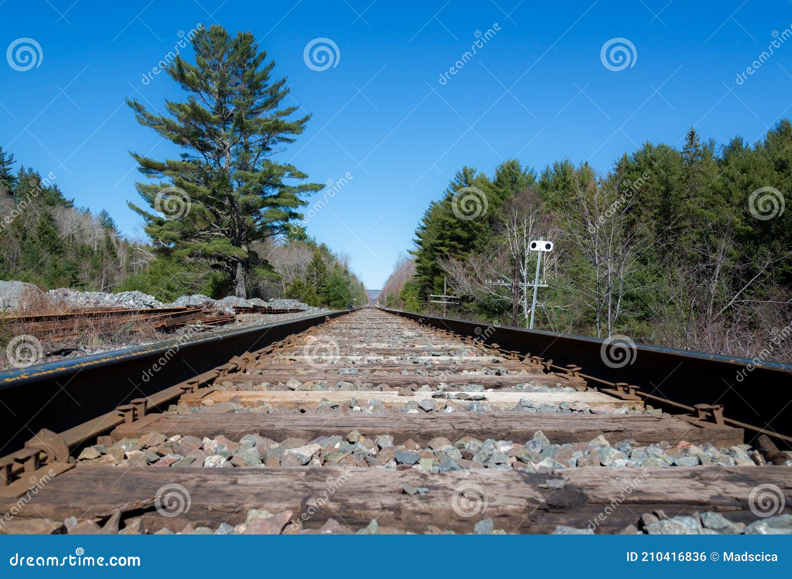 Train Tracks Receding into the Distance Stock Photo - Image of steel ...