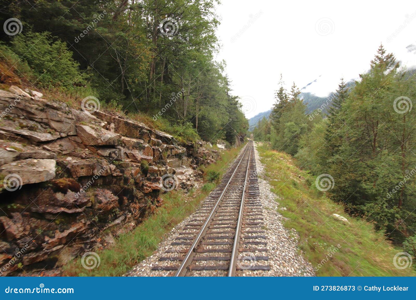 Train Tracks Running through a Mountain Range Stock Image - Image of ...