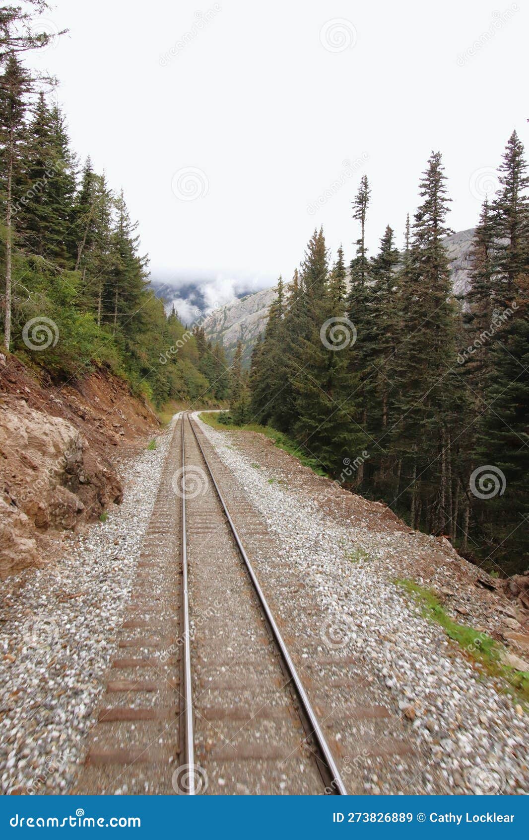 Train Tracks Running through a Mountain Range Stock Image - Image of ...