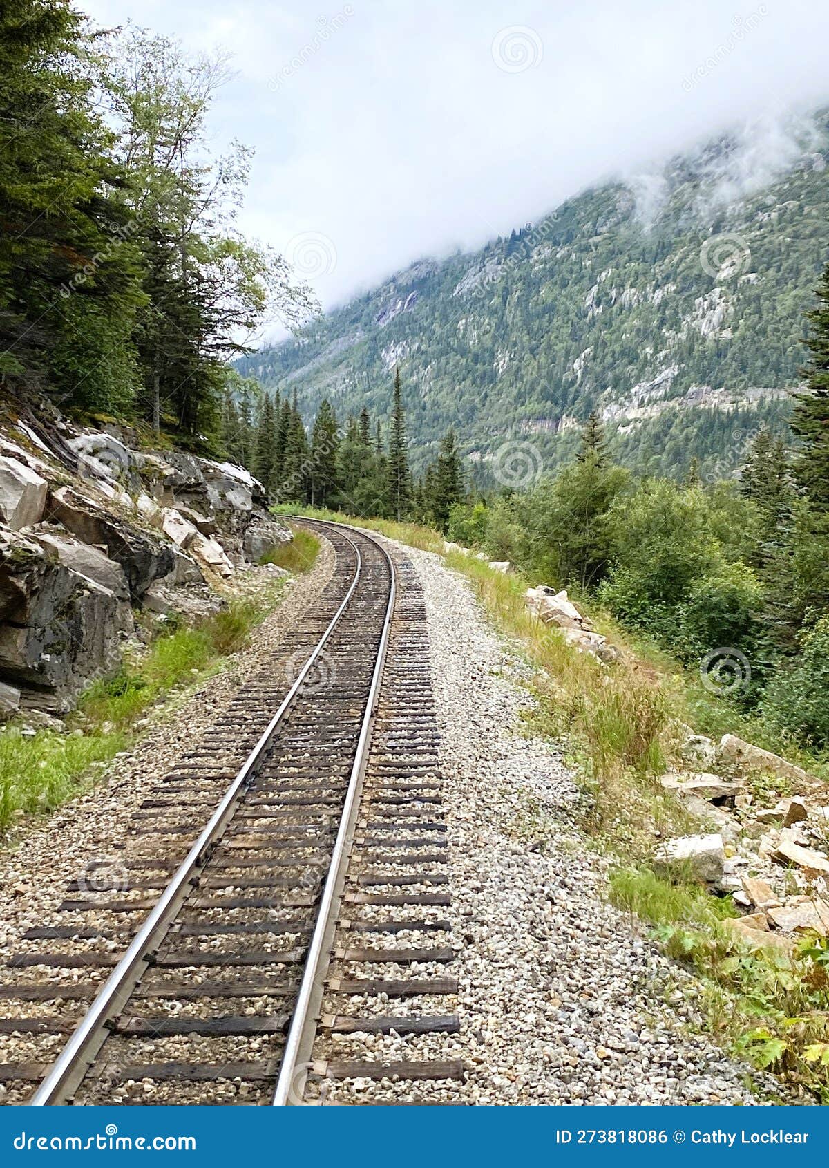 Train Tracks Running through a Mountain Range Stock Photo - Image of ...