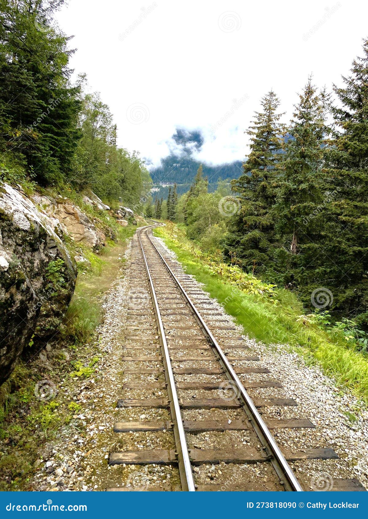 Train Tracks Running through a Mountain Range Stock Photo - Image of ...