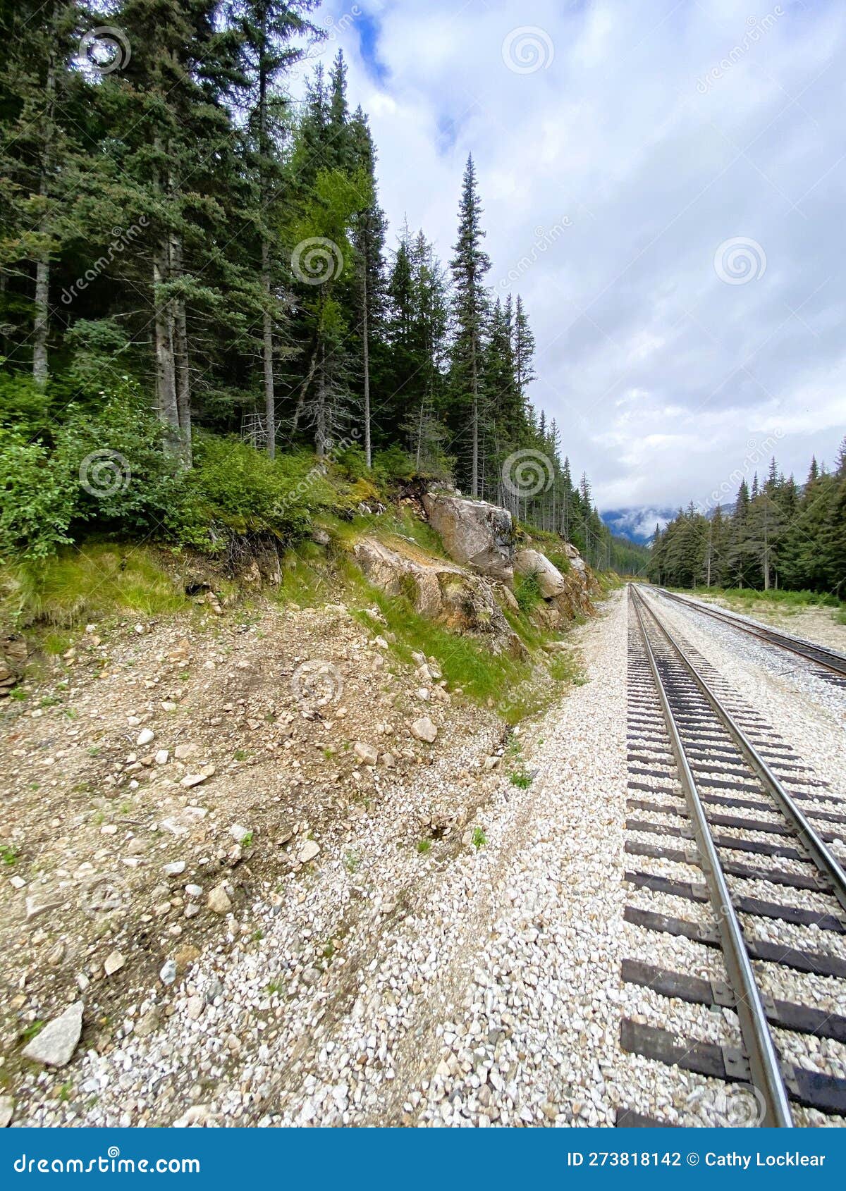 Train Tracks Running through a Mountain Range Stock Photo - Image of ...