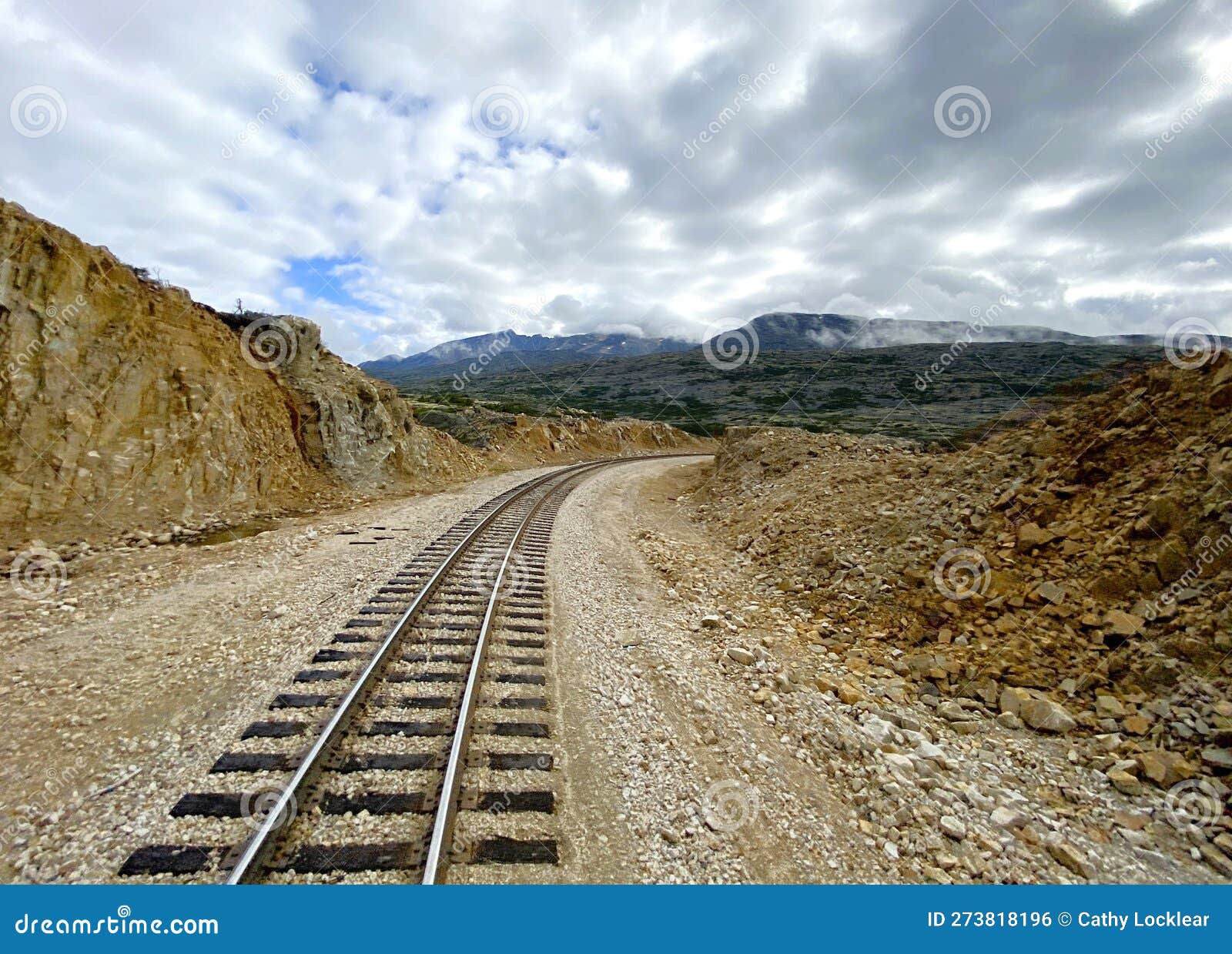Train Tracks Running through a Mountain Range Stock Photo - Image of ...