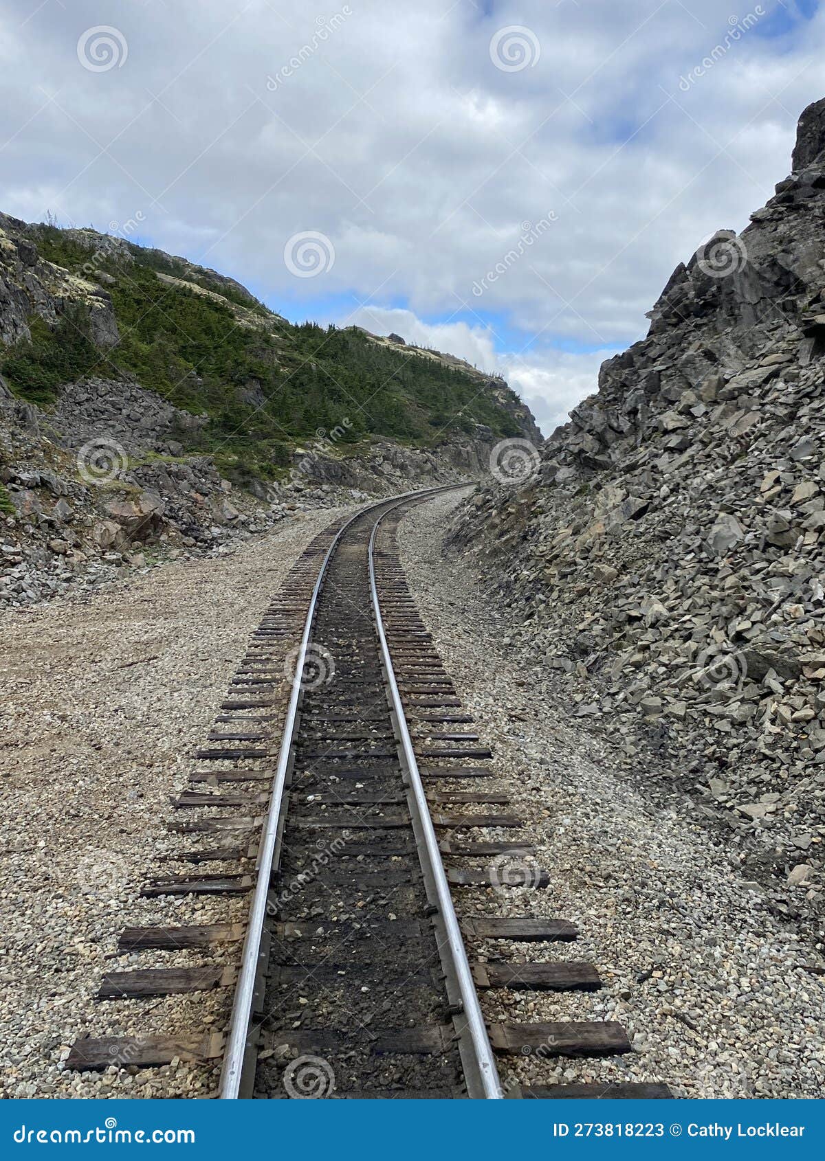 Train Tracks Running through a Mountain Range Stock Image - Image of ...