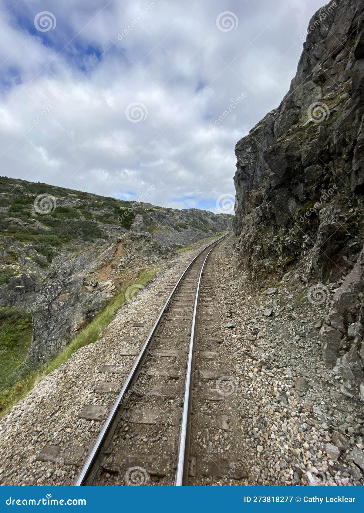 Train Tracks Running through a Mountain Range Stock Image - Image of ...