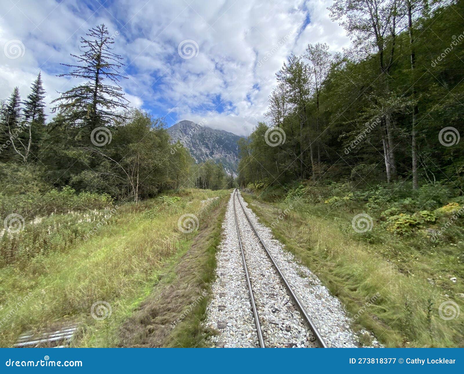 Train Tracks Running through a Mountain Range Stock Image - Image of ...