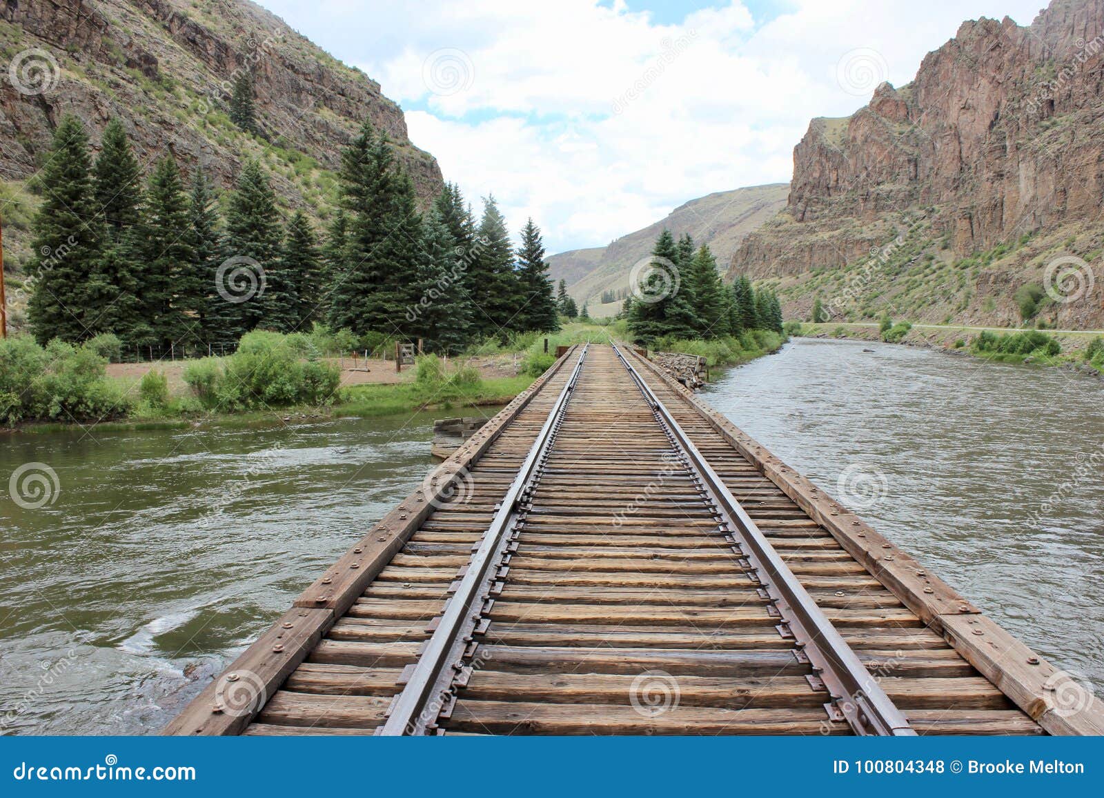 Train Tracks Running through the Mountains Stock Photo - Image of rocky ...