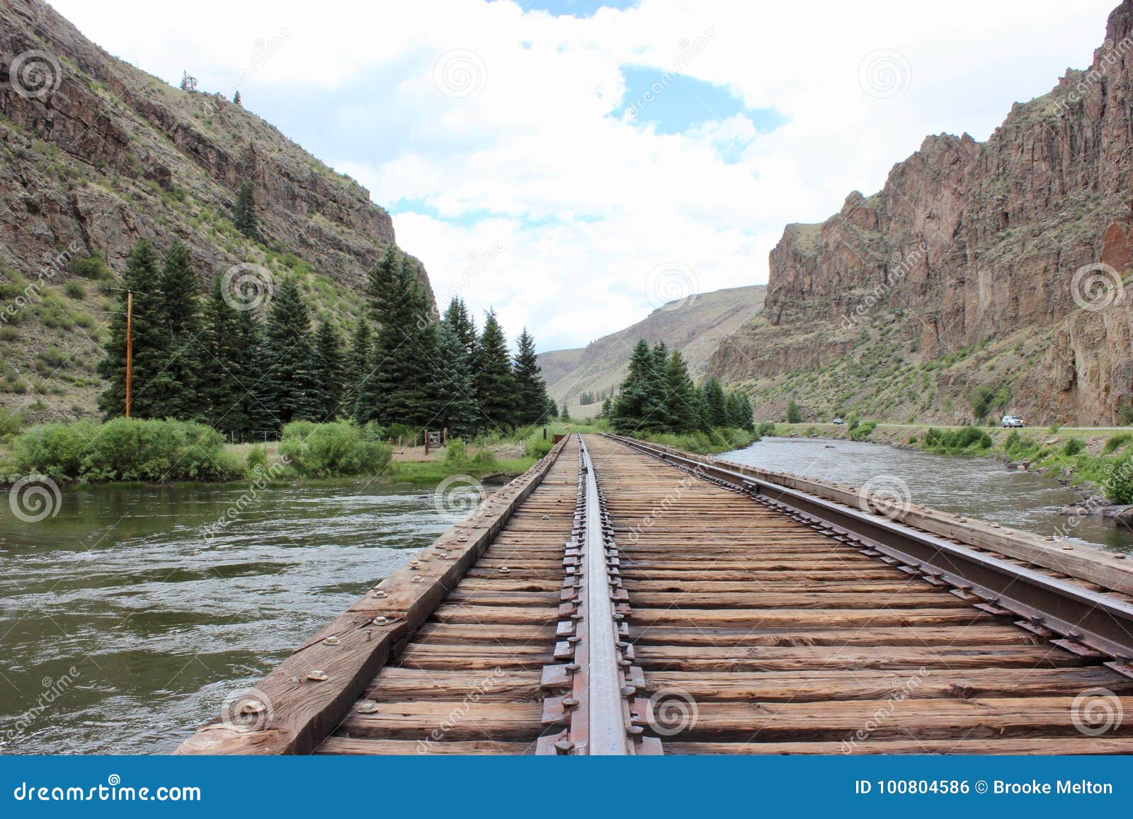 Train Tracks Running through the Mountains Stock Photo - Image of train ...
