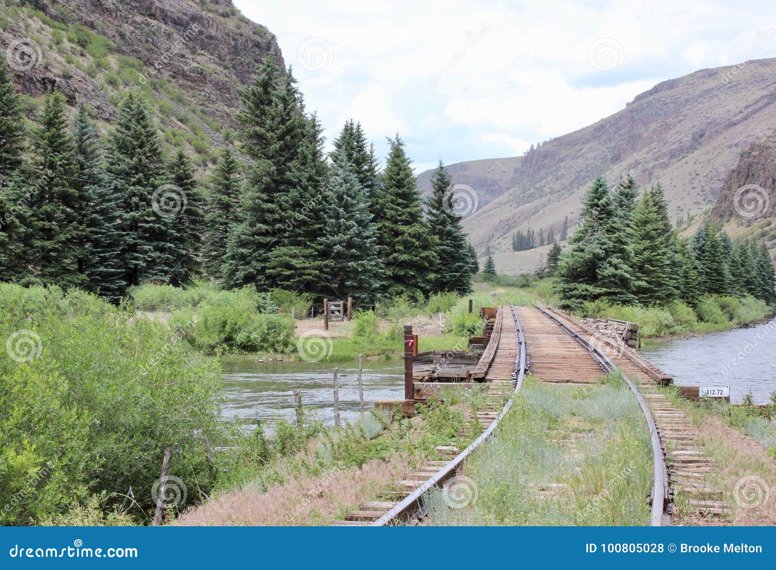 Train Tracks Running through the Mountains Stock Photo - Image of ...