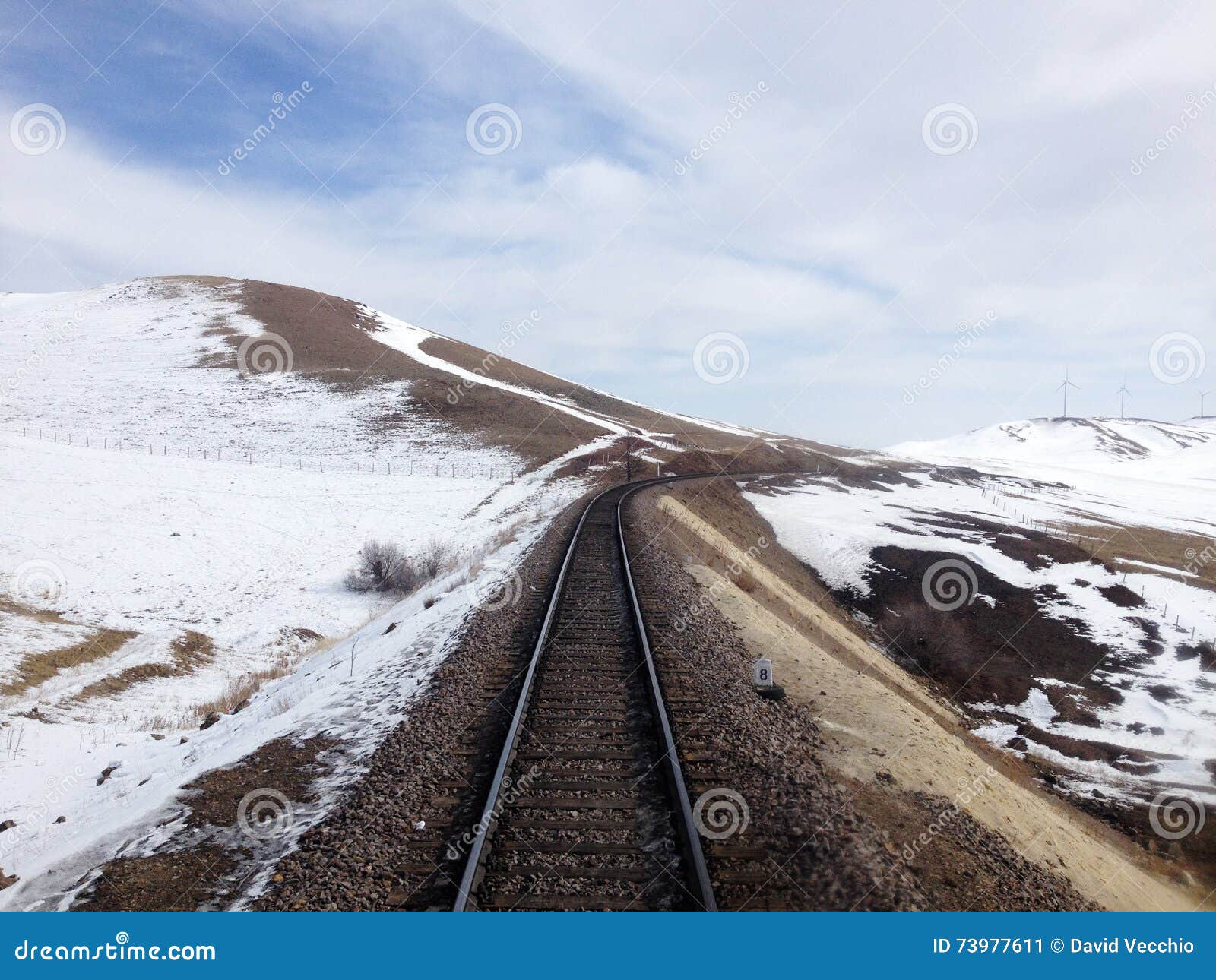 Train Tracks on Snowy Landscape Stock Image - Image of siberia, train ...